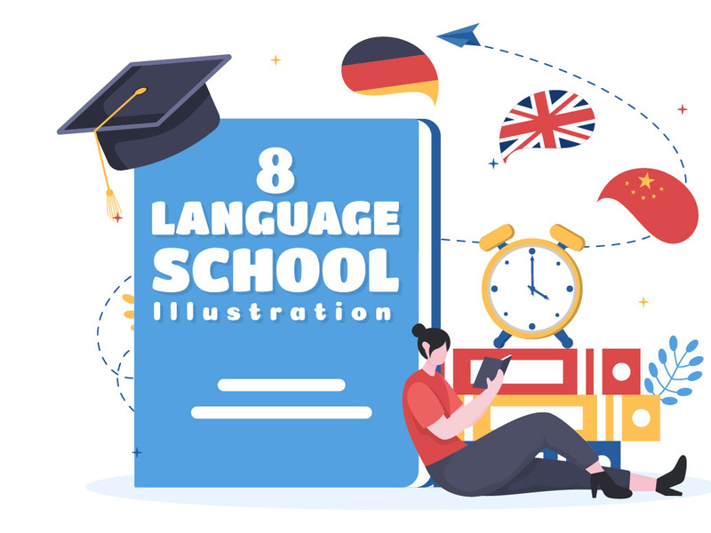 8 Language Learning School Illustration by denayuneep ~ EpicPxls