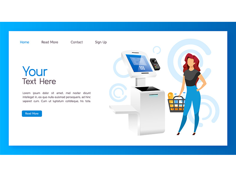 Store self service kiosk landing page vector template by ~ EpicPxls