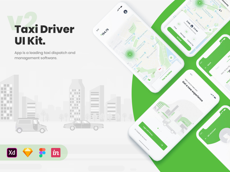 Taxi Driver App UI Kit by Concordigital Studios ~ EpicPxls