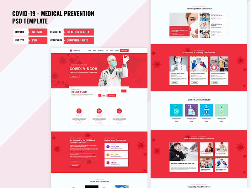Medical Prevention PSD Template by Somratislam477 ~ EpicPxls