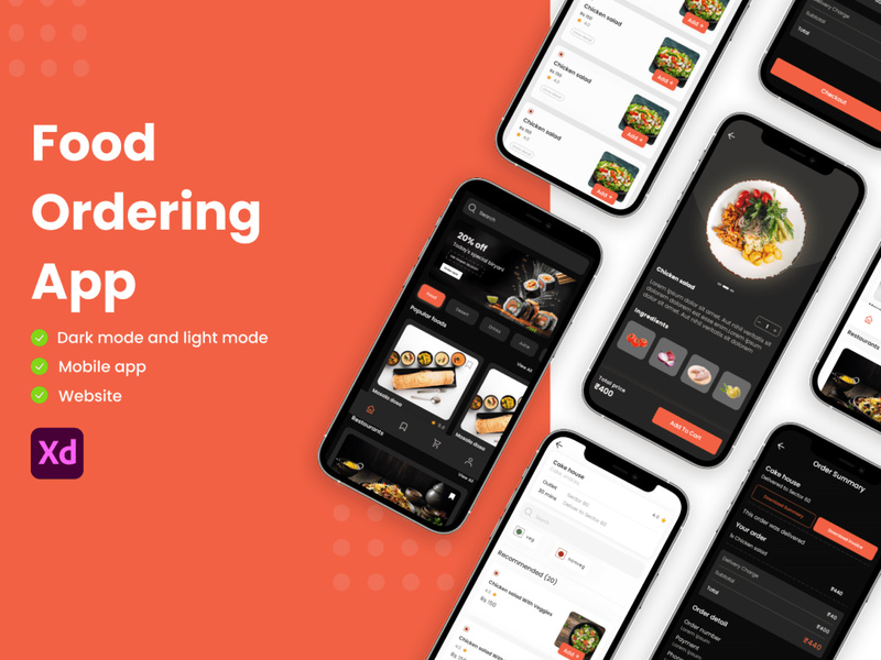 Food Delivery App UI Kit by Sketchwire ~ EpicPxls