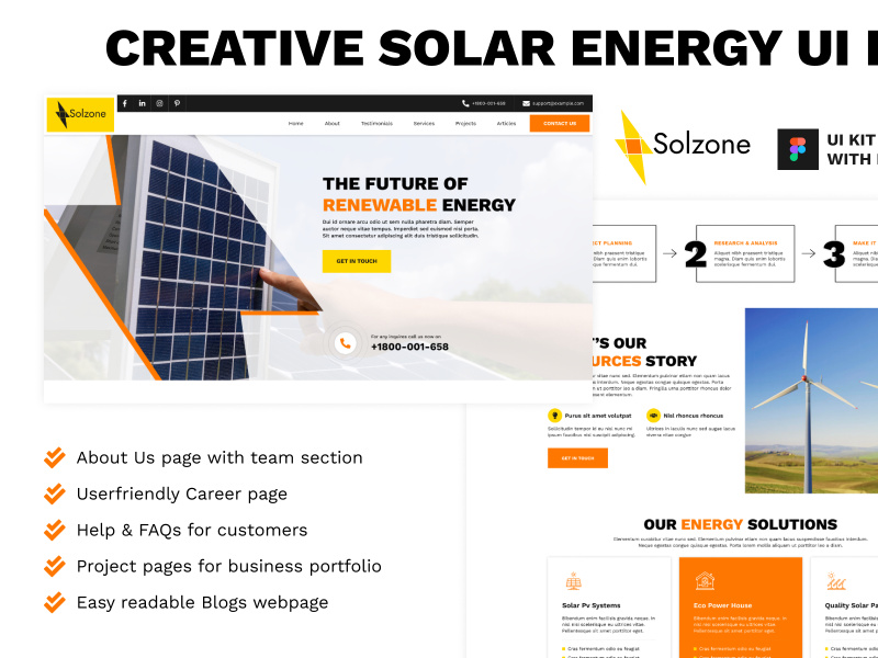 Solzone - Wind & Solar Energy Ui | Figma by Bitrixinfotech ~ EpicPxls
