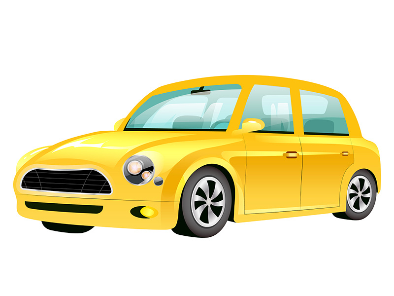 Yellow mini cooper cartoon vector illustration by The Img ~ EpicPxls