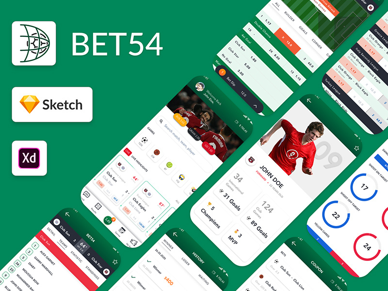 Sport Bets App UI Kit by SigmaGFX ~ EpicPxls