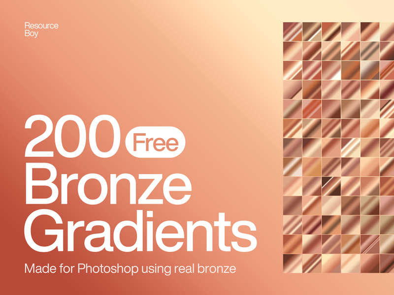 200 Free Bronze Photoshop Gradients by Resource Boy ~ EpicPxls