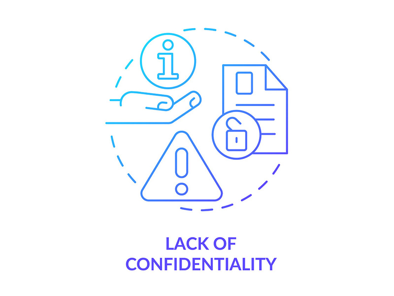 Lack of confidentiality blue gradient concept icon by bsd ~ EpicPxls