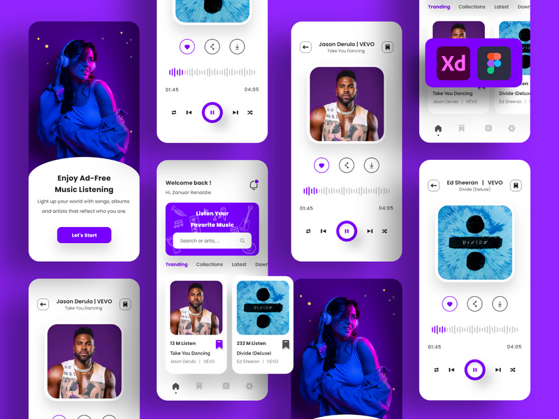 Music Streaming App Design by Infinity_Labs ~ EpicPxls