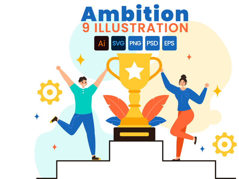 9 Ambition to Success Illustration by denayuneep ~ EpicPxls