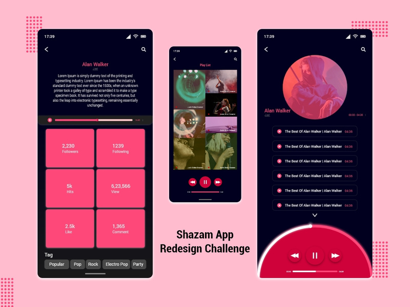 Shazam Music Player App Redesign by Themes Fusion ~ EpicPxls