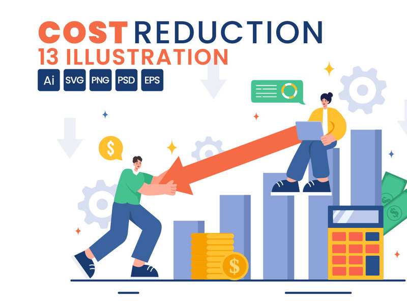 13 Cost Reduction Business Illustration by denayuneep ~ EpicPxls