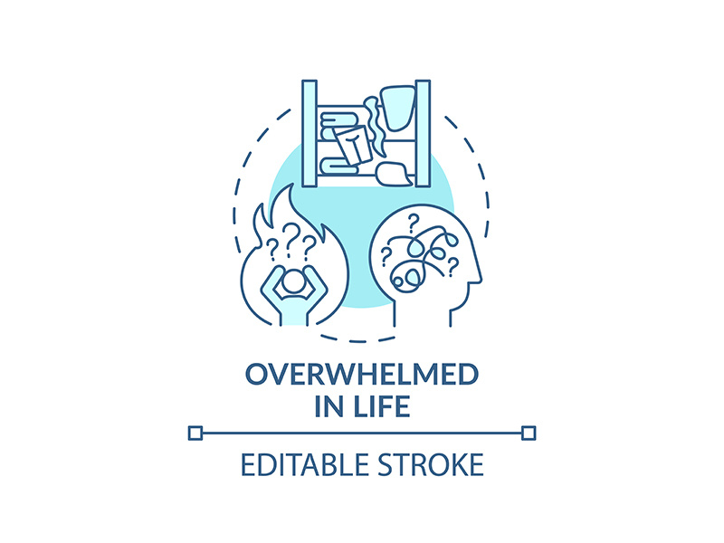Overwhelmed in life concept icon by bsd studio ~ EpicPxls