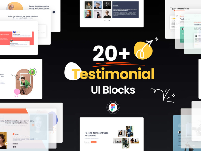 20 + Testimonial UI Blocks Design by Figma Resources ~ EpicPxls
