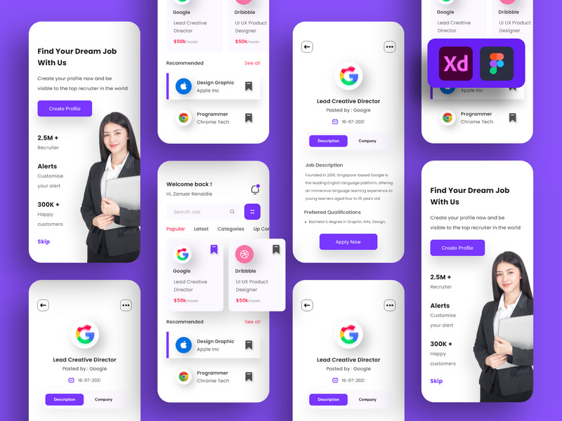Job Search App Design by Infinity_Labs ~ EpicPxls