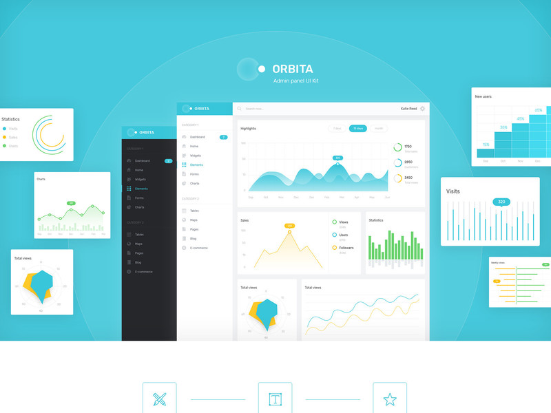 Orbita Free Admin Dashboard Panel by Grooni Themes ~ EpicPxls