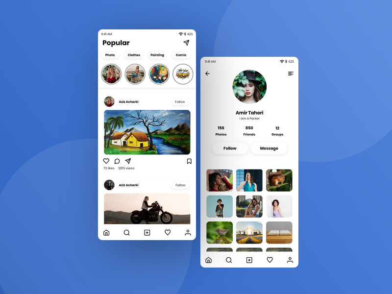 Social Media App UI by Kashyap Patel ~ EpicPxls