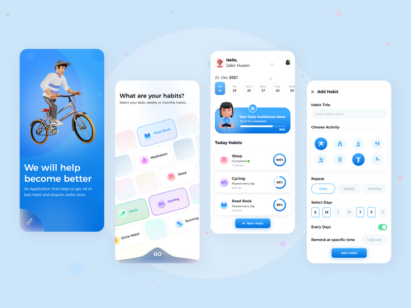 Habit Tracker App Design by CMARIX Infotech ~ EpicPxls