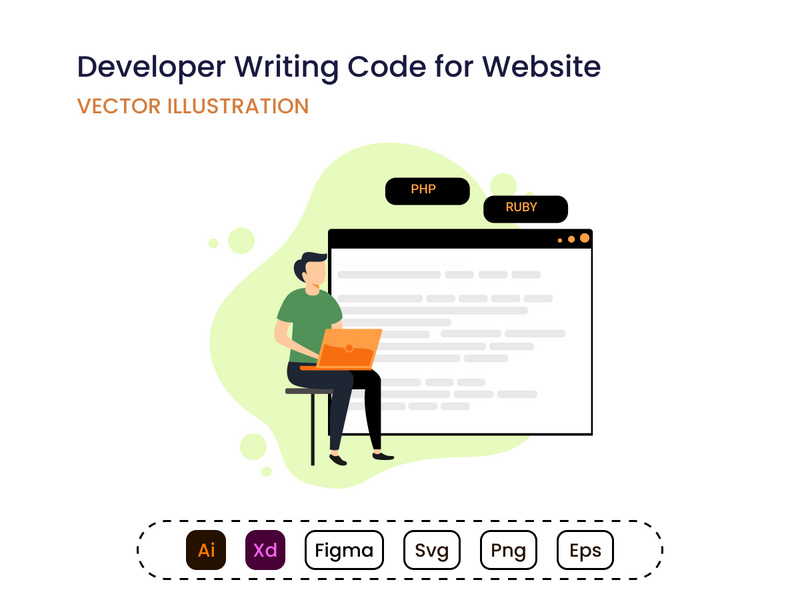 Developer Writing Code for Website by TuyenHT ~ EpicPxls