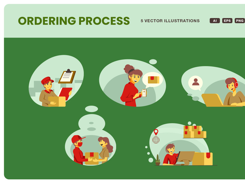 Ordering Process Illustration by Blancalab Studio ~ EpicPxls