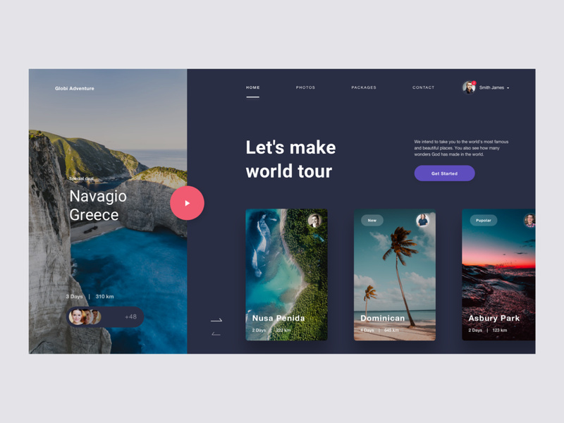Hero Design for Traveling website by Khurram Shehzad ~ EpicPxls