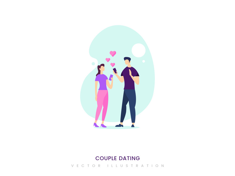 Couple dating vector illustration for Dating app by TuyenHT ~ EpicPxls