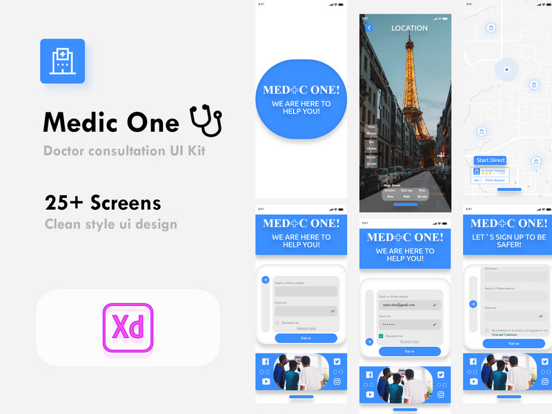 Medic one - Doctor Consultation UI KIT by Flex Studio ~ EpicPxls