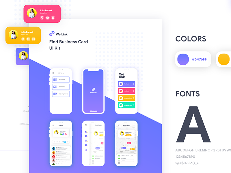 We Link App Ui Kit by Ramandesigns9 ~ EpicPxls