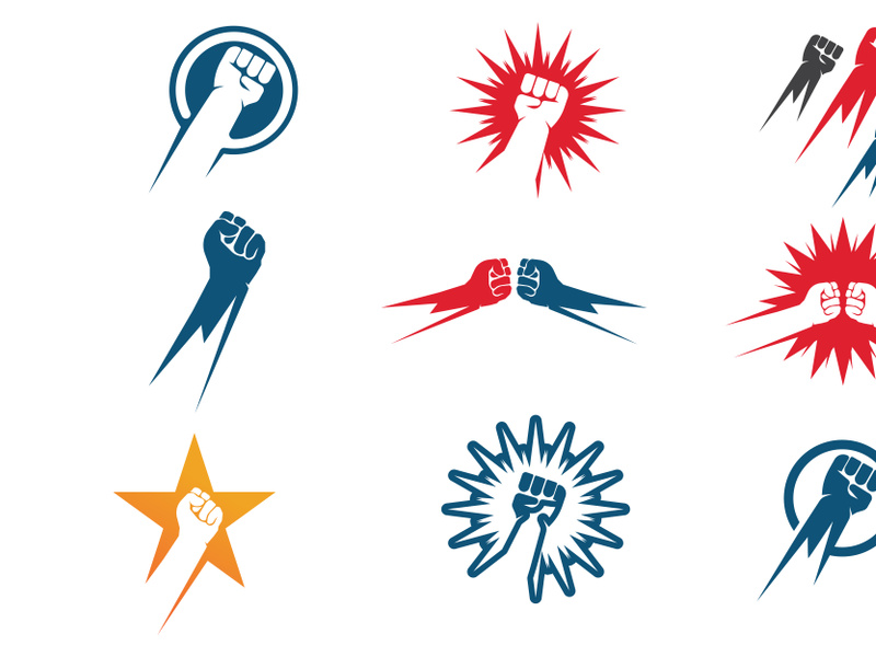 Punch power hand logo vector by Upgraphic ~ EpicPxls