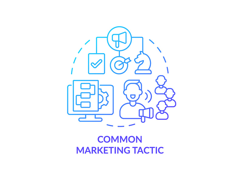 Common marketing tactic blue gradient concept icon by bsd ~ EpicPxls