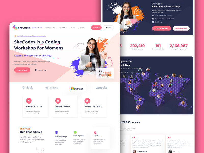 SheCodes Landing Page Design by Attiqanaz603 ~ EpicPxls