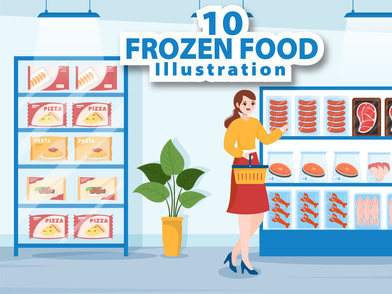 10 Frozen Food Store Illustration by denayuneep ~ EpicPxls