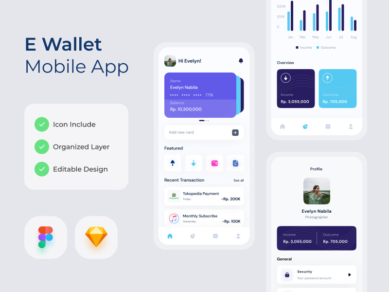 E-Wallet Mobile App by Zauigraphic ~ EpicPxls