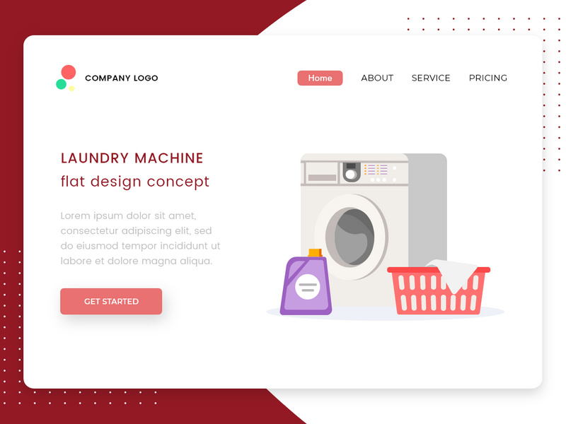 Laundry machine flat design concept by TuyenHT ~ EpicPxls