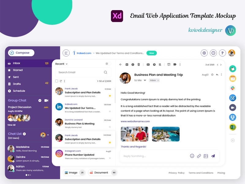 Email Web Application Template Mockup by Kvivekdesigner ~ EpicPxls