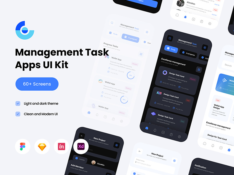 Management Task Mobile Apps UI KIT by SigmaGFX ~ EpicPxls