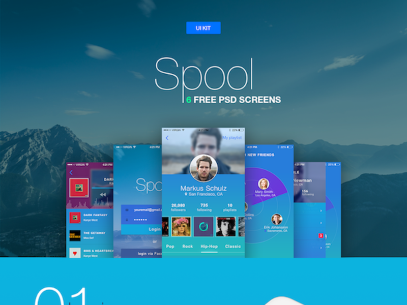 Spool - mobile ui kit [PSD] by Sergey Melnik ~ EpicPxls