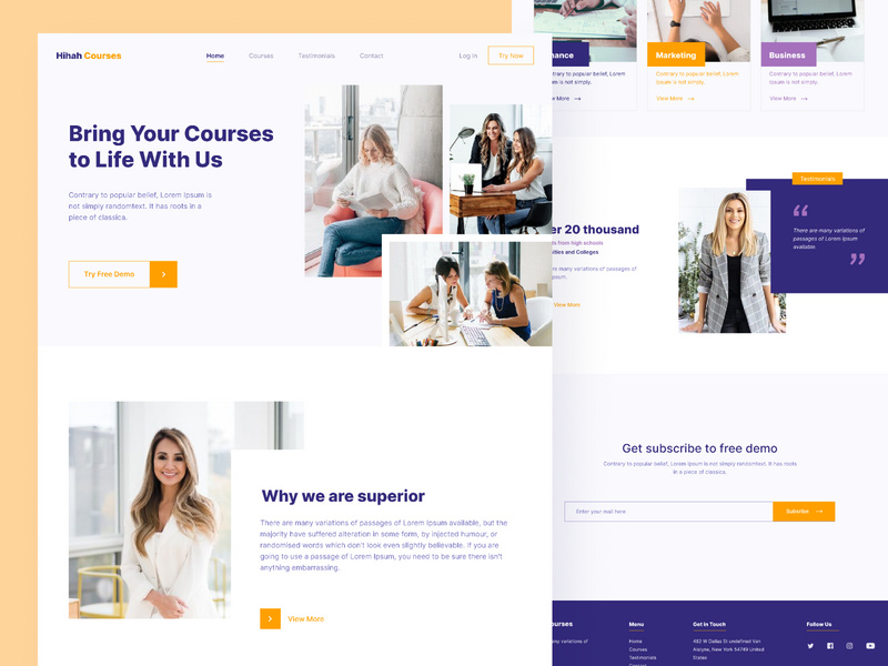 Courses Web Design Template by Shakilazuleka ~ EpicPxls