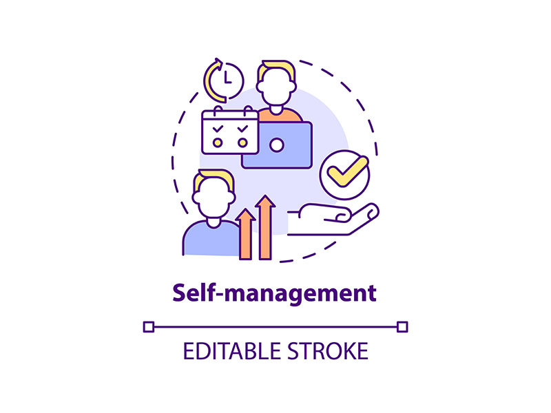 Self-management concept icon by bsd studio ~ EpicPxls