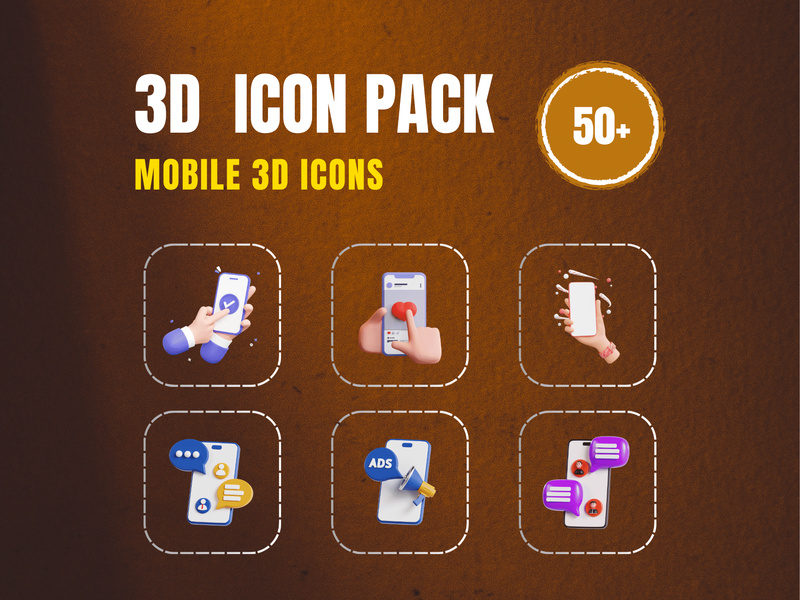 3D Mobile Icon in High Resolution by Vision Design Studio ~ EpicPxls