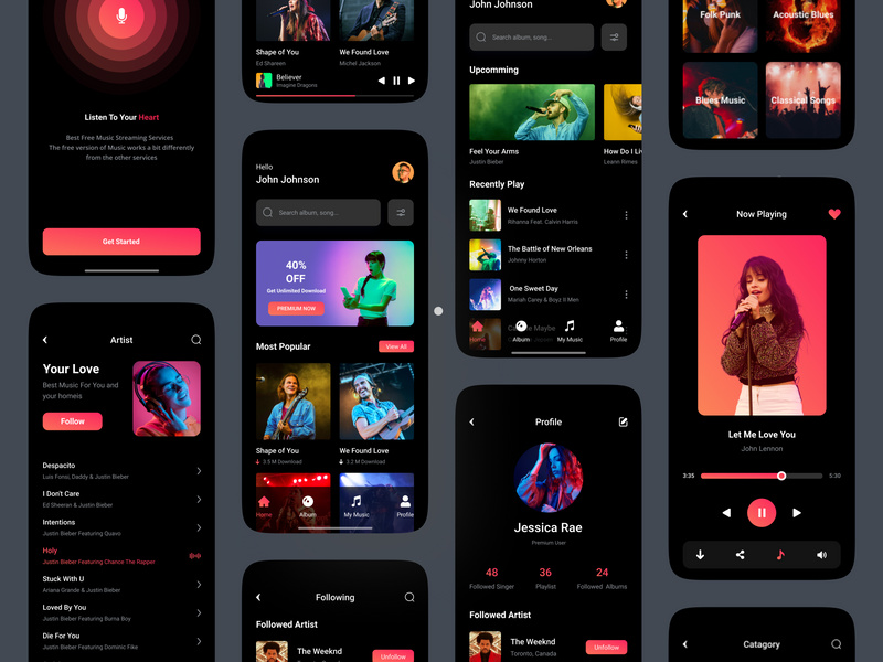 Music App UI Kit by Didarul islam ~ EpicPxls