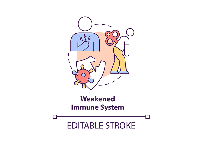 Weakened immune system concept icon by bsd studio ~ EpicPxls