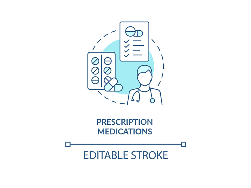 Prescription medications blue concept icon by bsd studio ~ EpicPxls