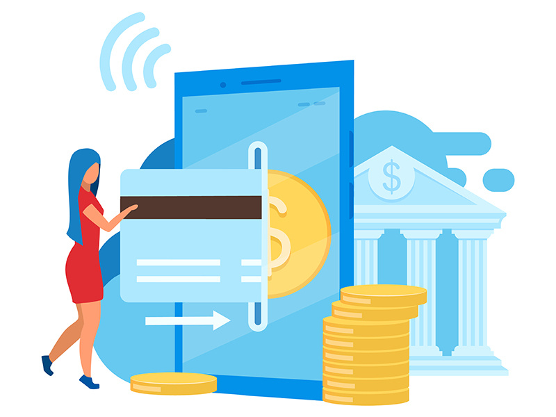 Mobile banking app flat vector illustration by The Img ~ EpicPxls