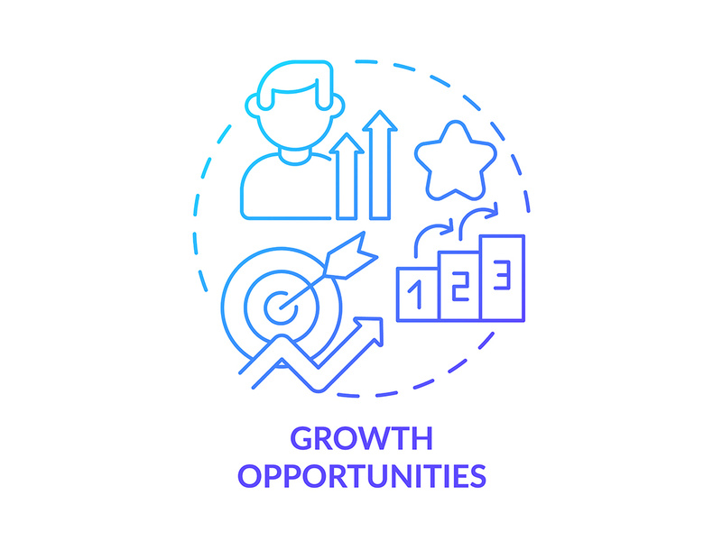 Growth opportunities blue gradient concept icon by IMG ~ EpicPxls