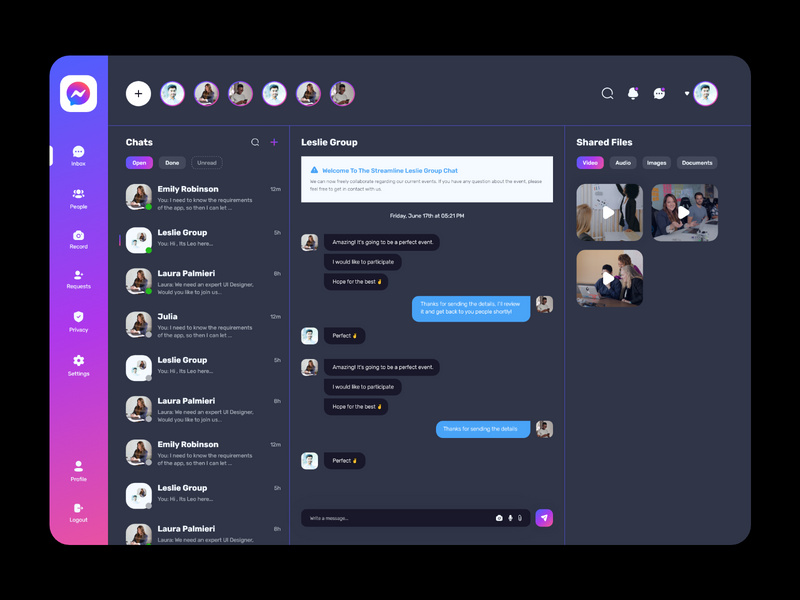 Messenger App Challenge UI Kit - Dark Theme by Shah Rukh ~ EpicPxls