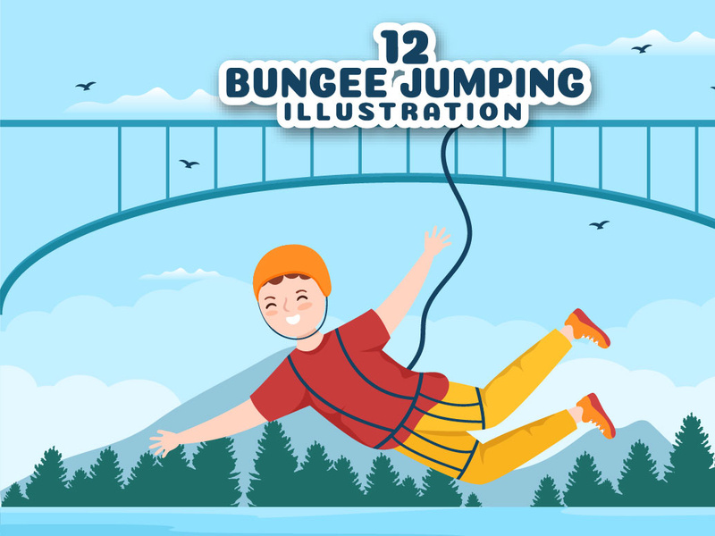 12 Bungee Jumping Illustration by denayuneep ~ EpicPxls