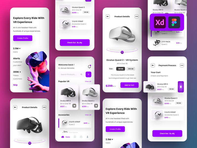 VR Store Mobile App UI Kits by Infinity_Labs ~ EpicPxls