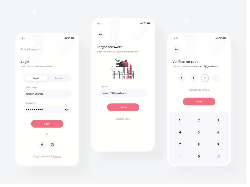 Login And Forgot password Screens by Des Ibrahimshamss ~ EpicPxls