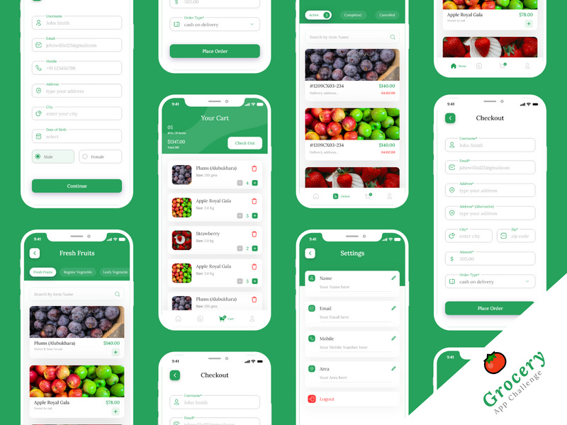 Grocery Mobile App UIUX Design by Shah Rukh Khan ~ EpicPxls