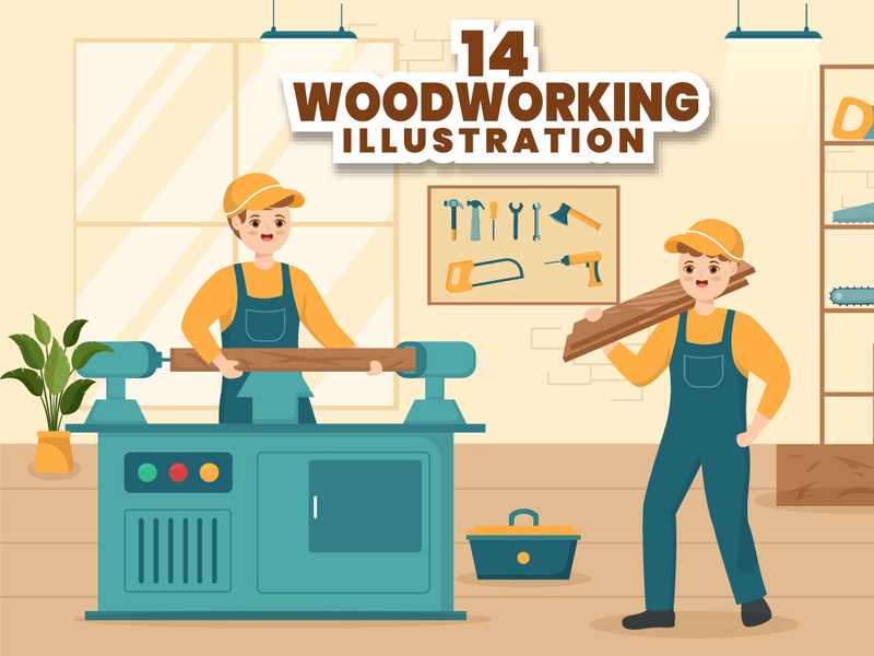 14 Woodworking Illustration by denayuneep ~ EpicPxls
