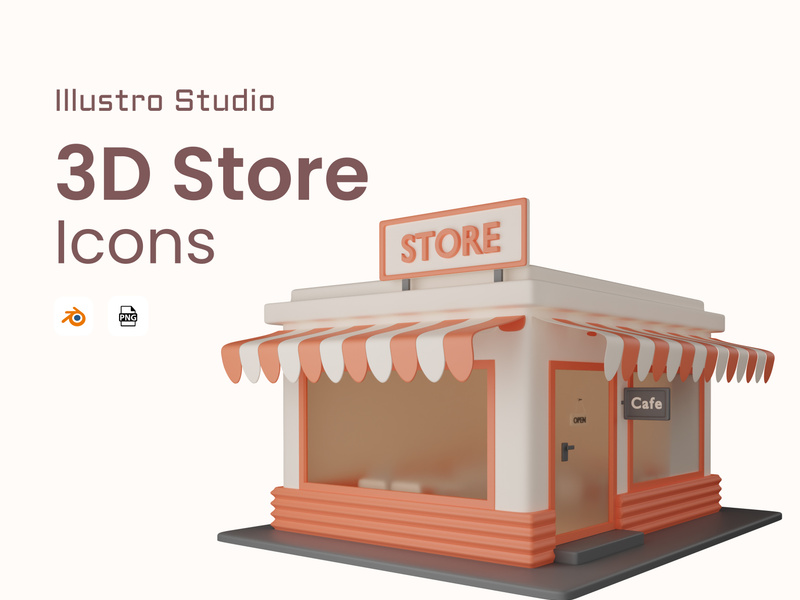 Coffee Store 3D Icon by Illustro Studio ~ EpicPxls